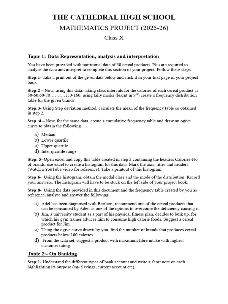 Class X Maths Project 25-26 | PDF | Histogram | Interest