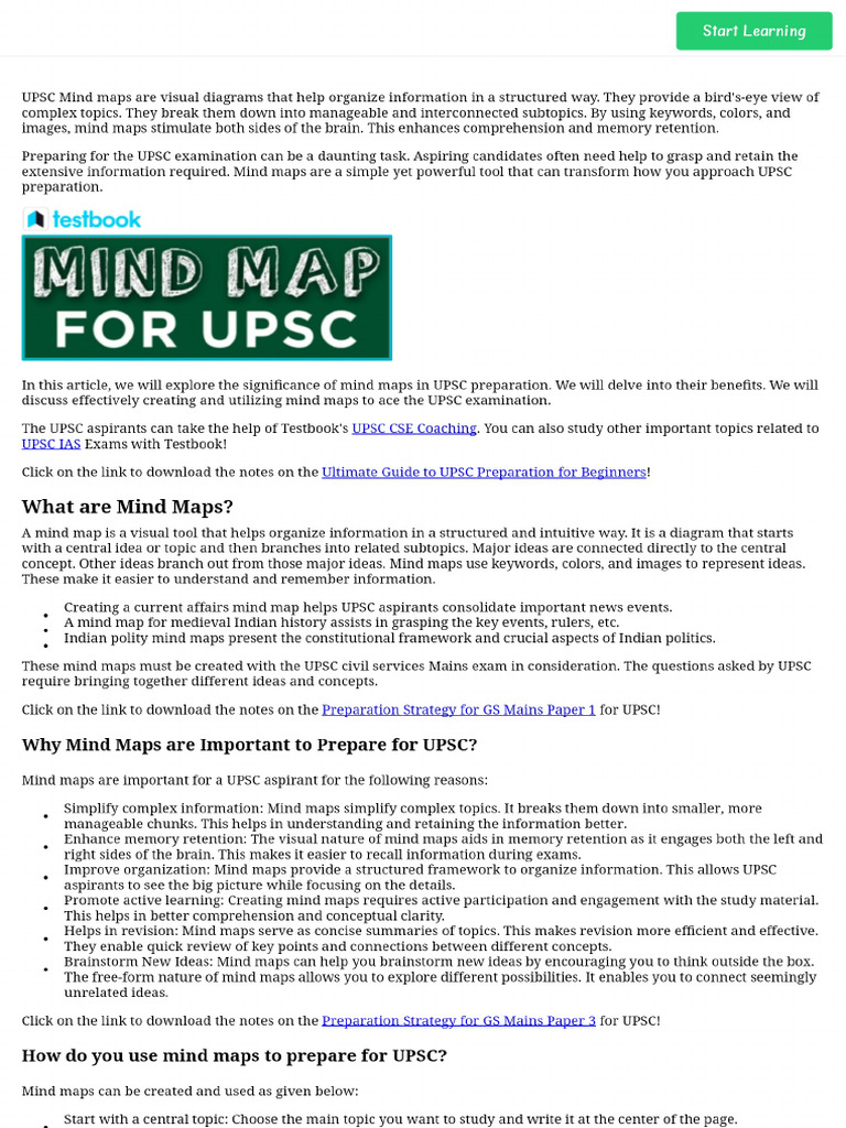 Mind Maps - Importance & Advantages of using Mind Maps for UPSC! | PDF