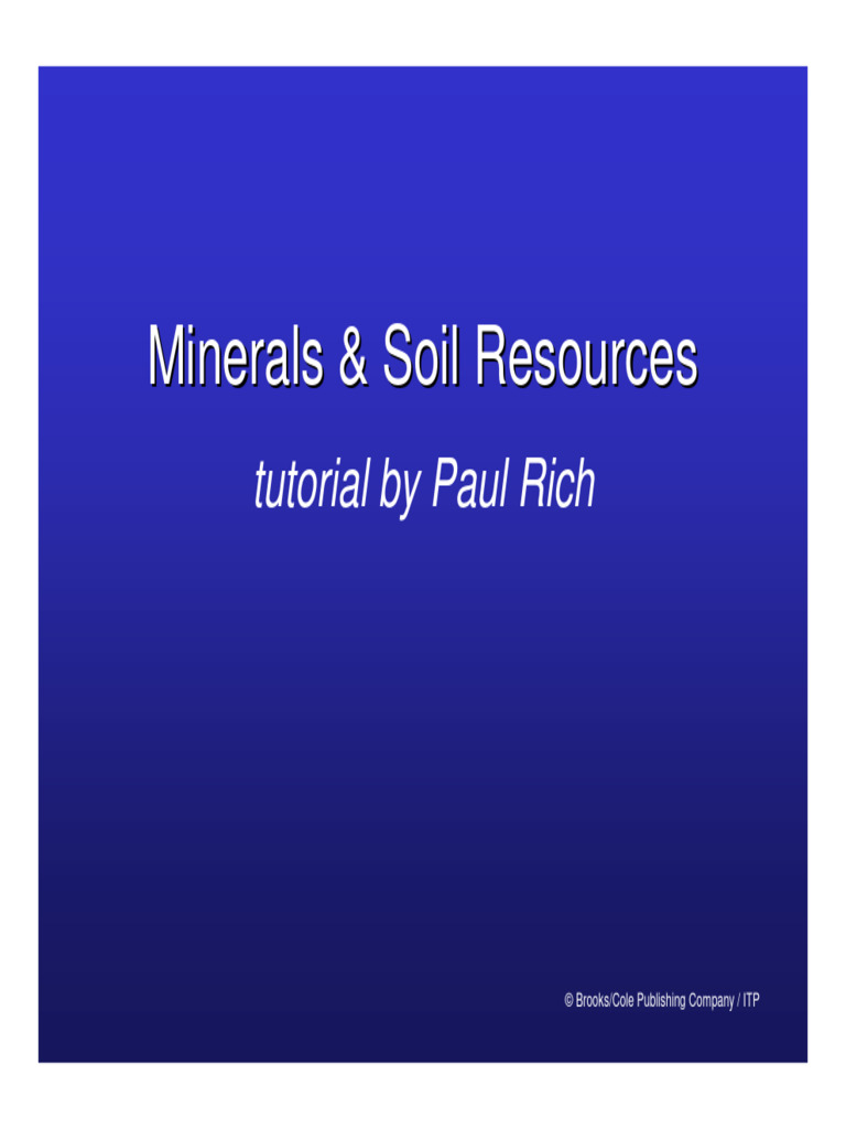 Soil and Mineral Resources | PDF | Plate Tectonics | Earth Sciences