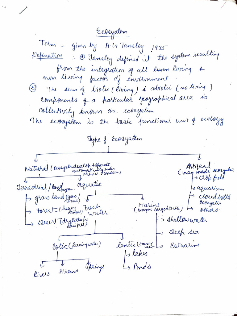 EVS Notes (Ecosystem) | PDF