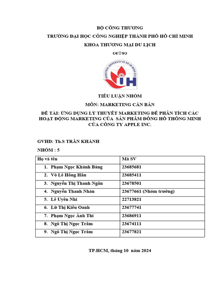 GIỮA KỲ MKTCB NHÓM5 | PDF