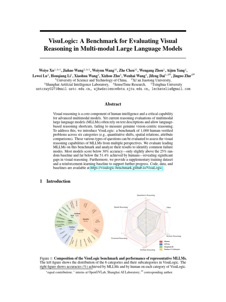 VisuLogic: A Benchmark For Evaluating Visual Reasoning in Multi-Modal ...