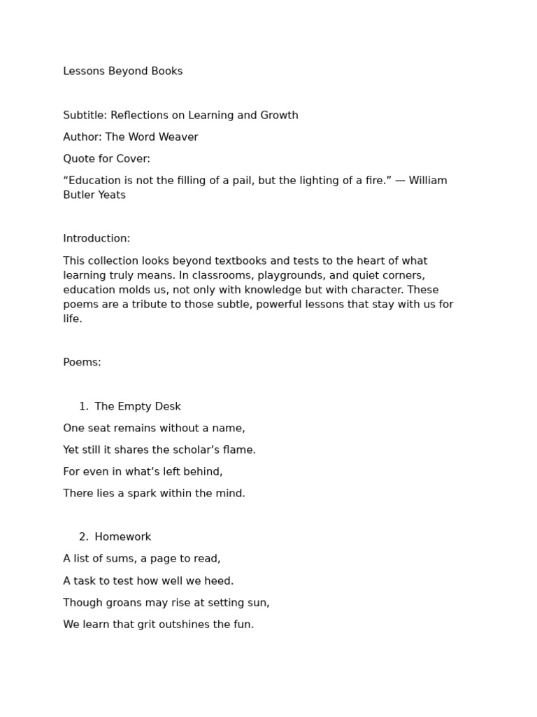 Lessons Beyond Textbooks | PDF
