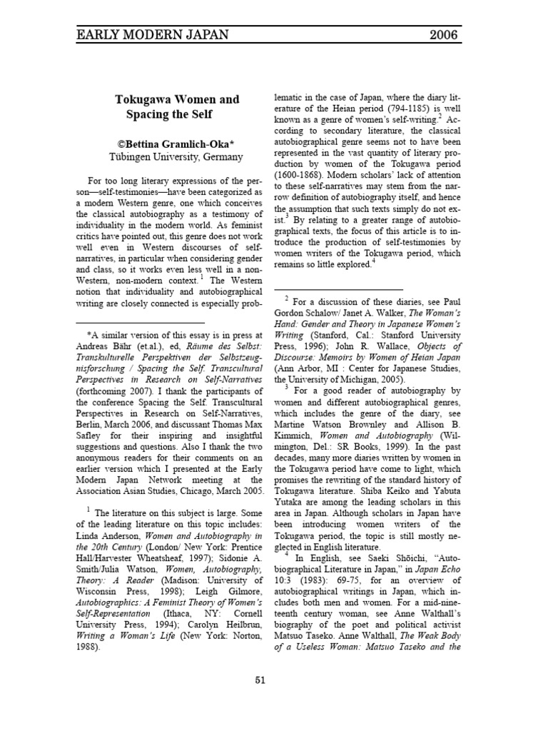 Tokugawa Women and Spacing The Self | PDF