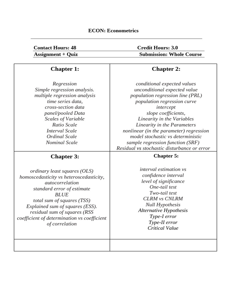 Definations Econometrics | PDF