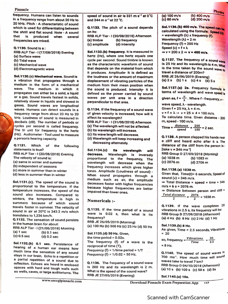 Sound Numericals | PDF