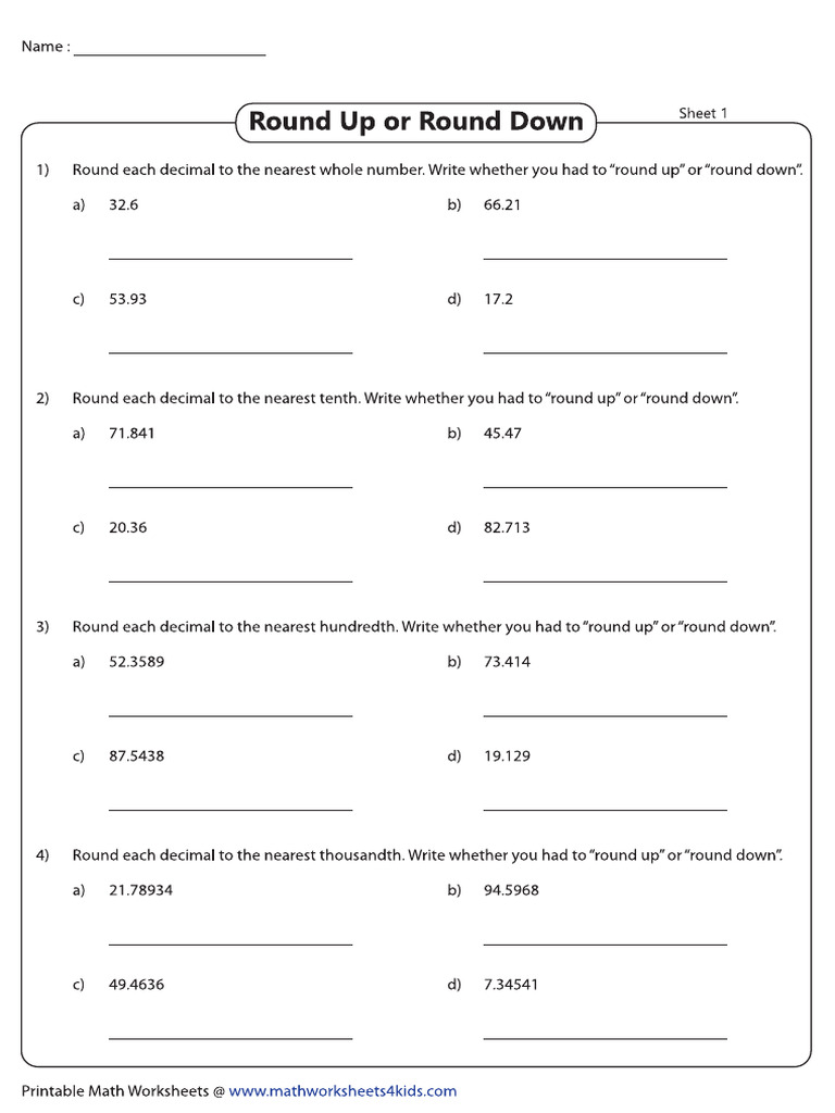 Round Up Down 1 | PDF