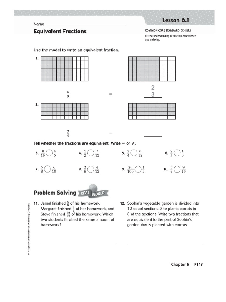Equivalent Fractions | PDF