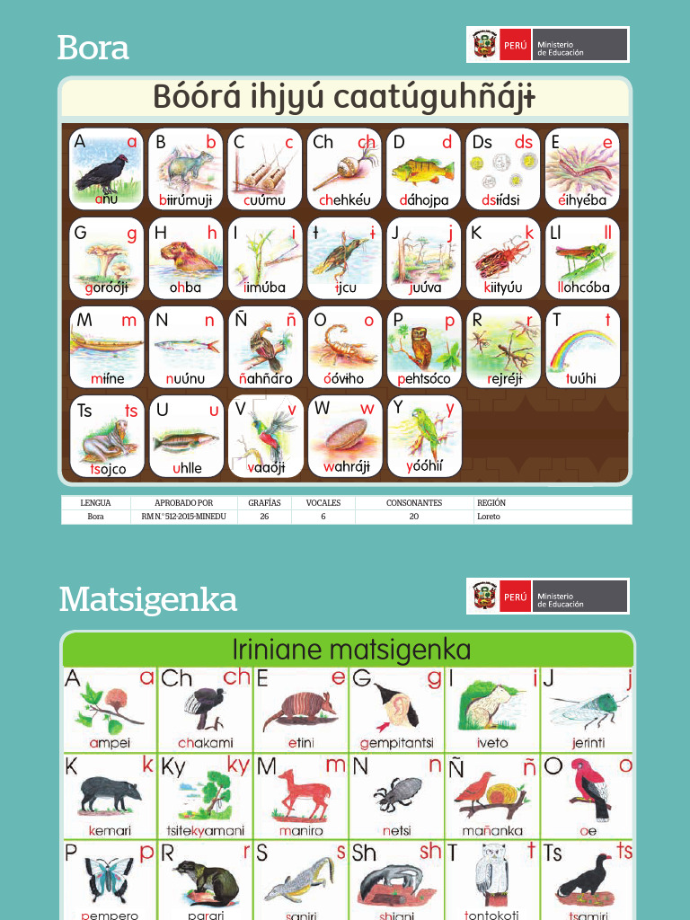 Alfabetos de Las Lenguas Originarias Del Perú | PDF | América del Sur ...