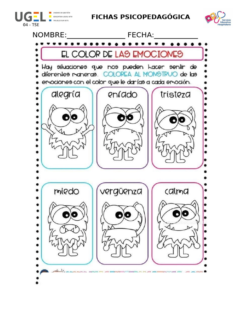 Fichas Psicopedagógicas de Emociones | PDF