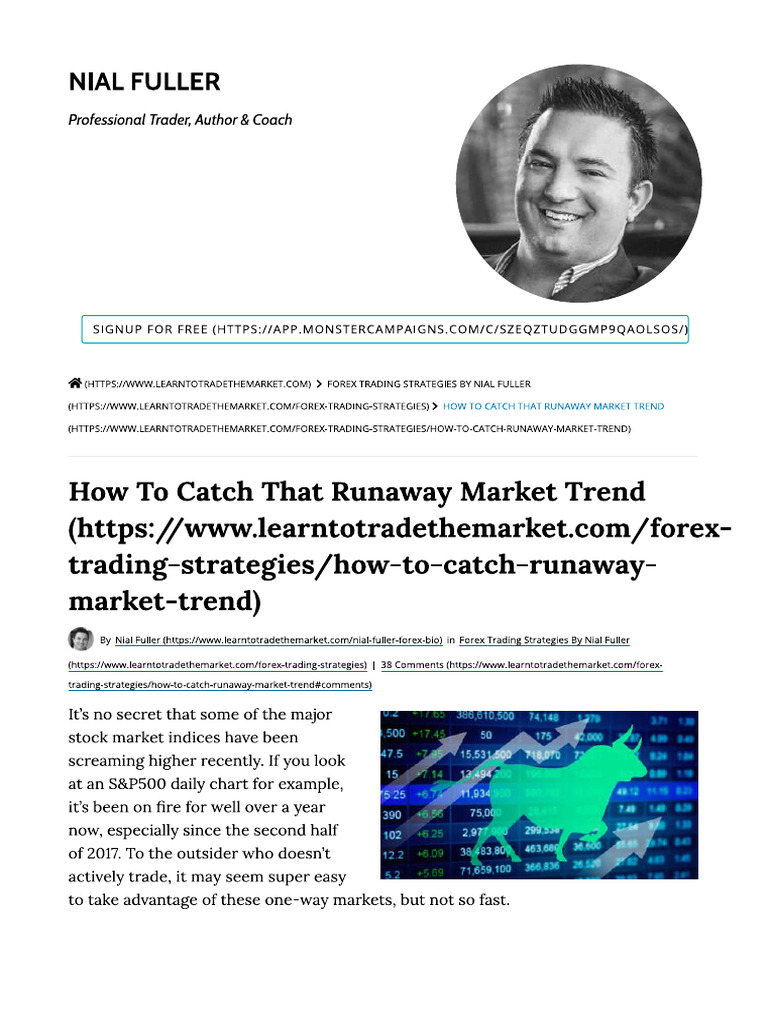 How To Catch That Runaway Market Trend Learn To Trade The Market | PDF