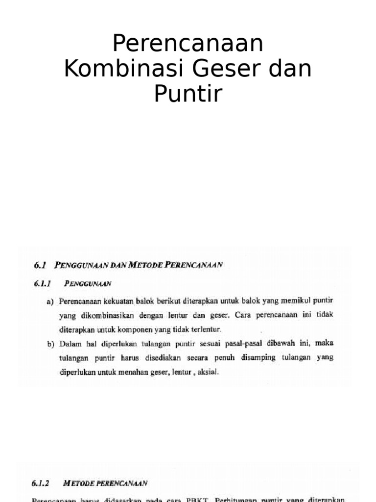 Perencanaan Kombinasi Geser dan Puntir | PDF
