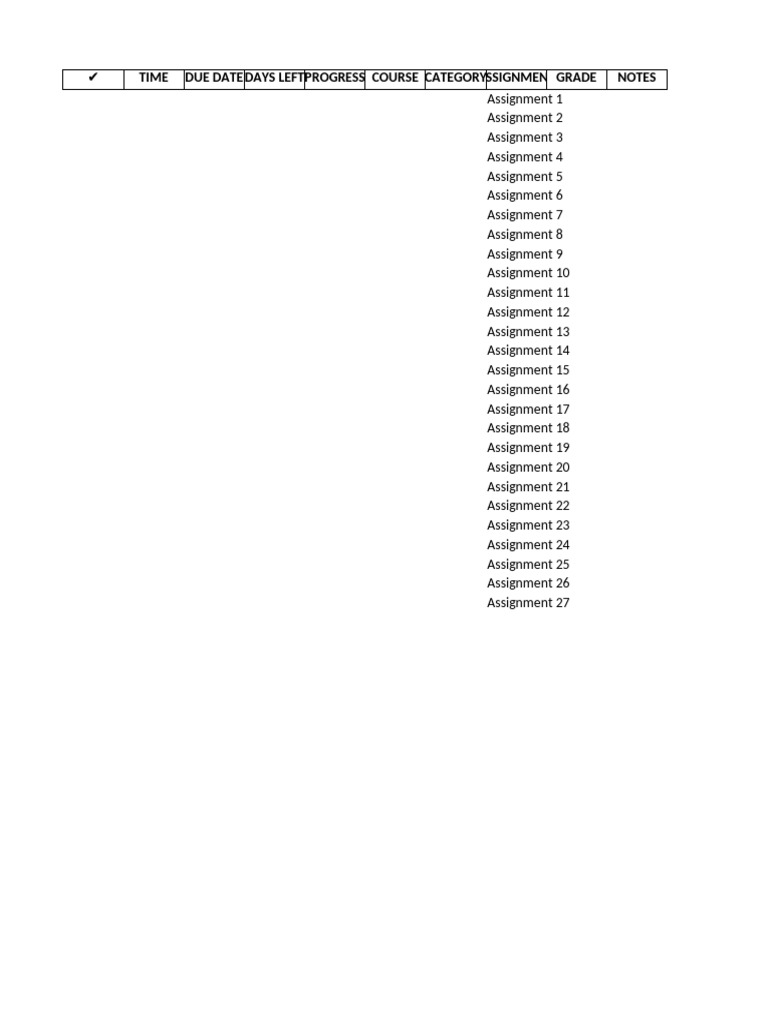 Aesthetic Assignment Tracker | PDF