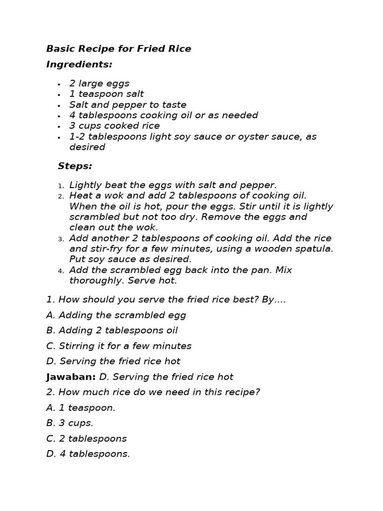 Fried Rice and Bregedel Tempe Recipes | PDF | Foods | Cuisine