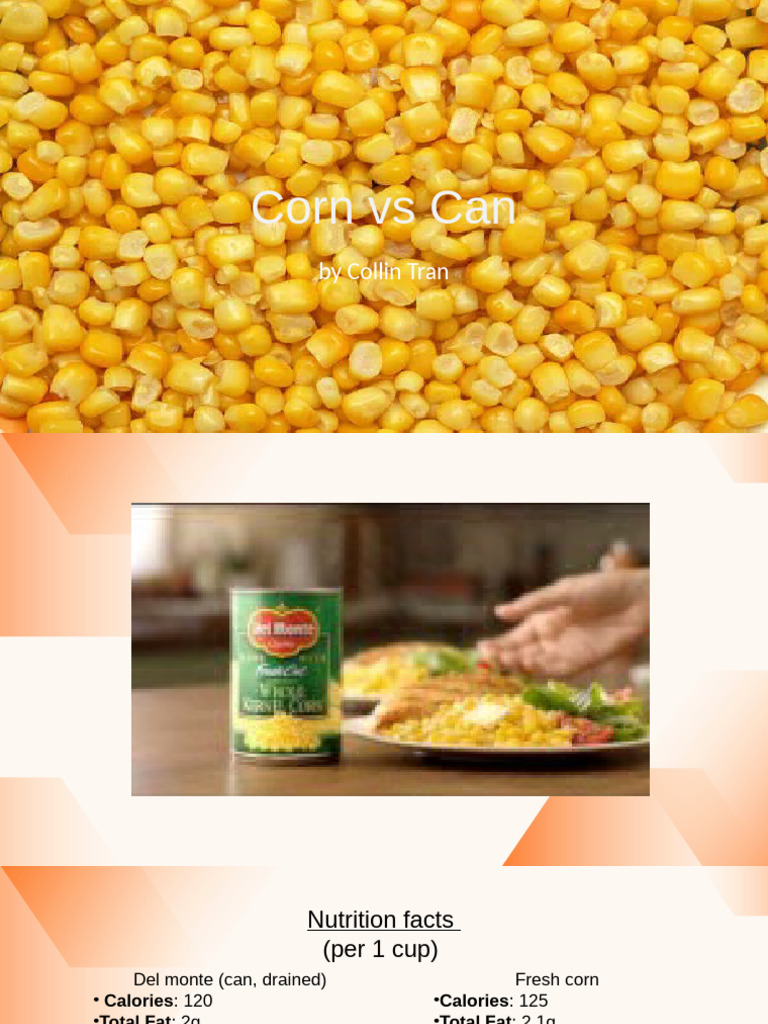 Corn Vs Can Healthy Food Project | PDF