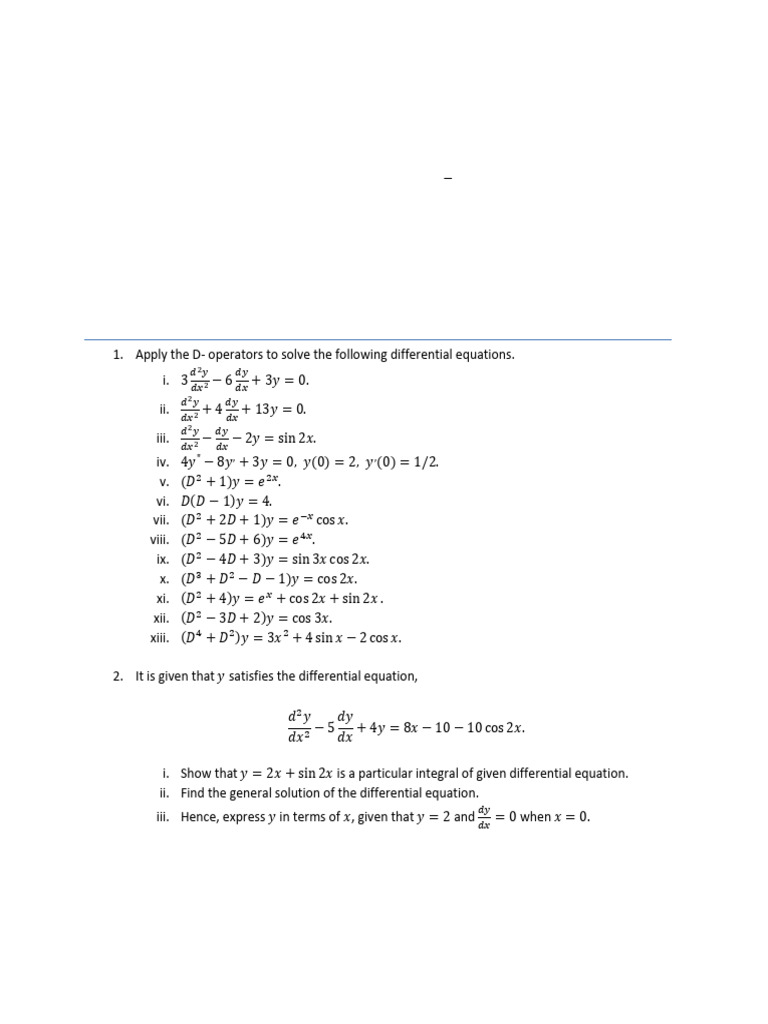 Tutorial 6 MA1063 | PDF