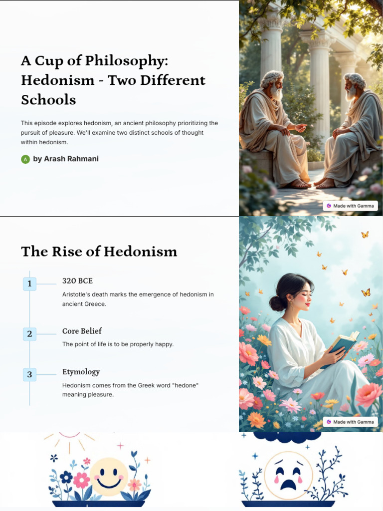 A-Cup-of-Philosophy-Hedonism-Two-Different-Schools | PDF | Hedonism | Pleasure
