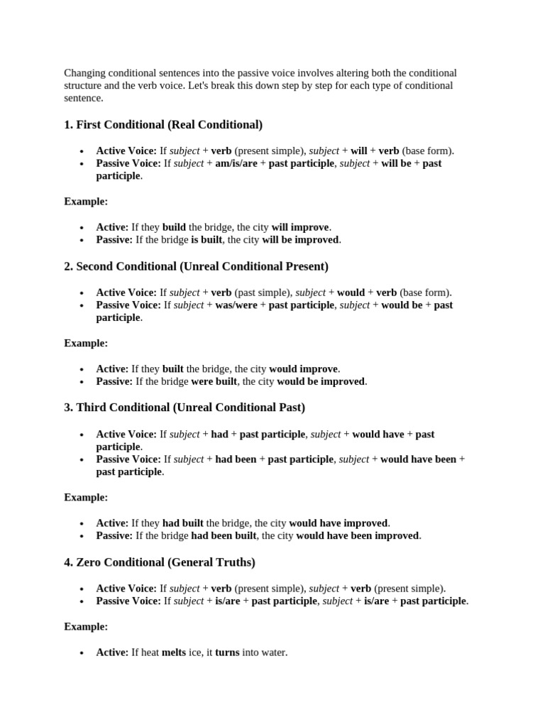 Conditional Active and Passive | PDF