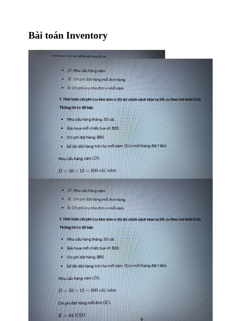 Bài Toán Inventory | PDF