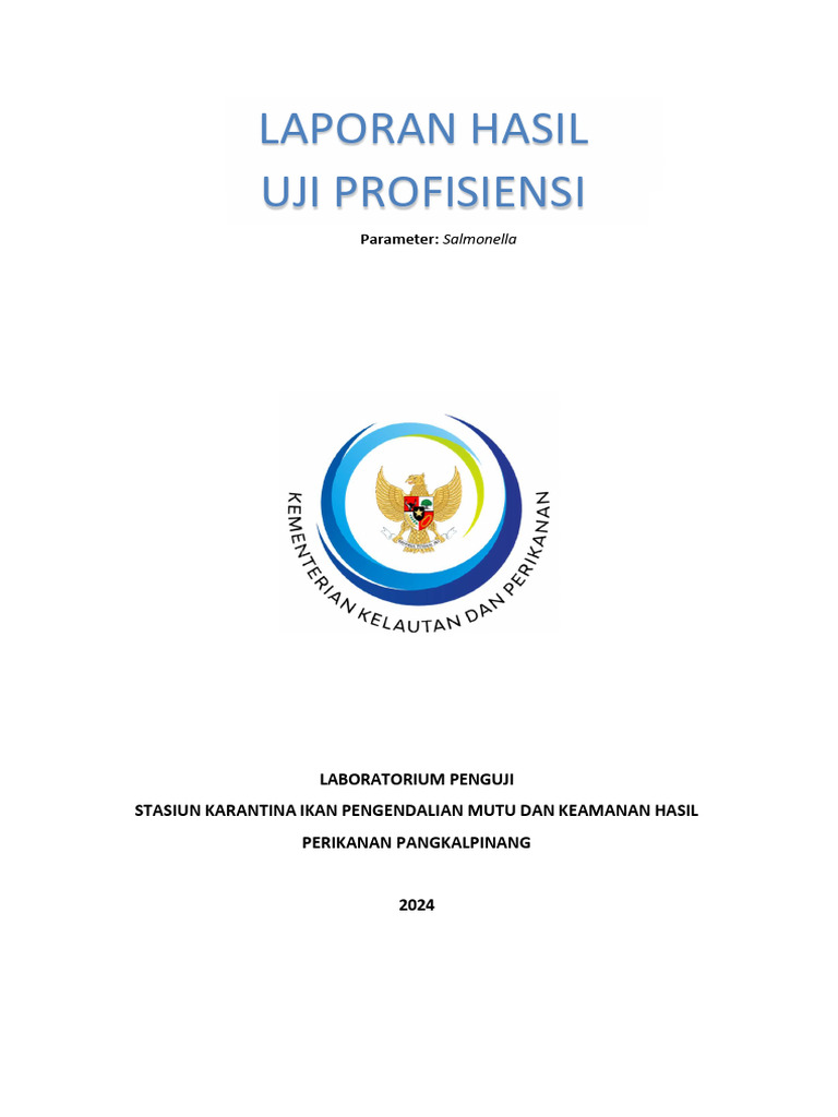 Laporan Uji Profisiensi Salmonella 2024 | PDF