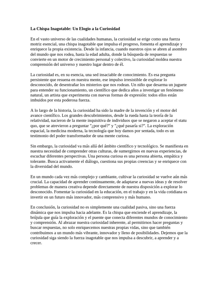 La Chispa Inagotable | PDF | Curiosidad | Aprendizaje