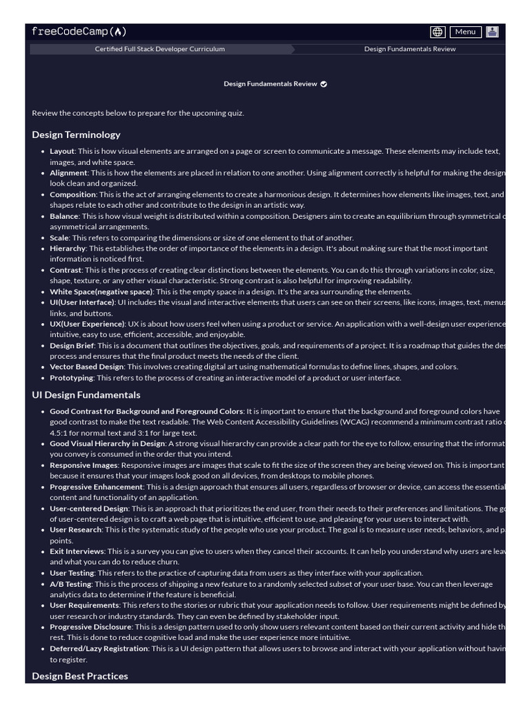 Design Fundamentals Review | PDF | User Interface | Icon (Computing)