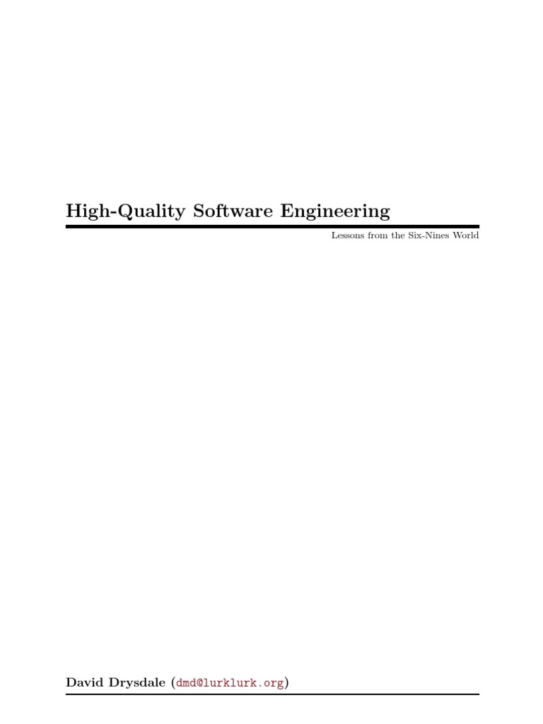 High Quality Sofware Engineering | PDF | Software Development Process | Reliability Engineering