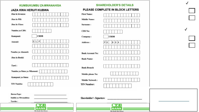 CRDB Dividend Form Submission Guide | PDF