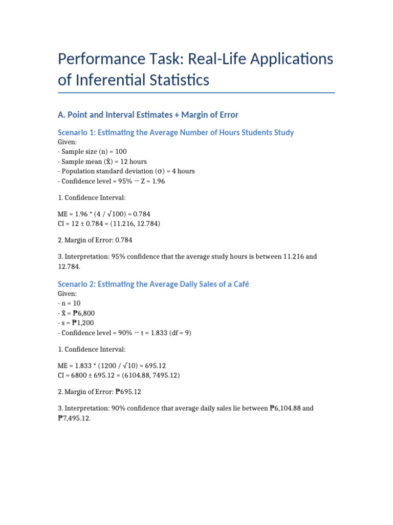 Inferential_Statistics_Performance_Task | PDF