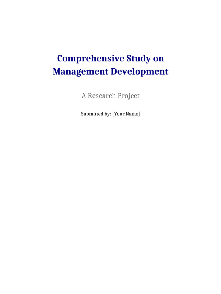 Fully Extended Management Development Project | PDF | Goal | Leadership