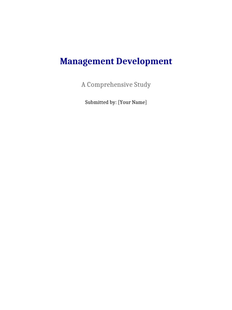 Management Development Project | PDF