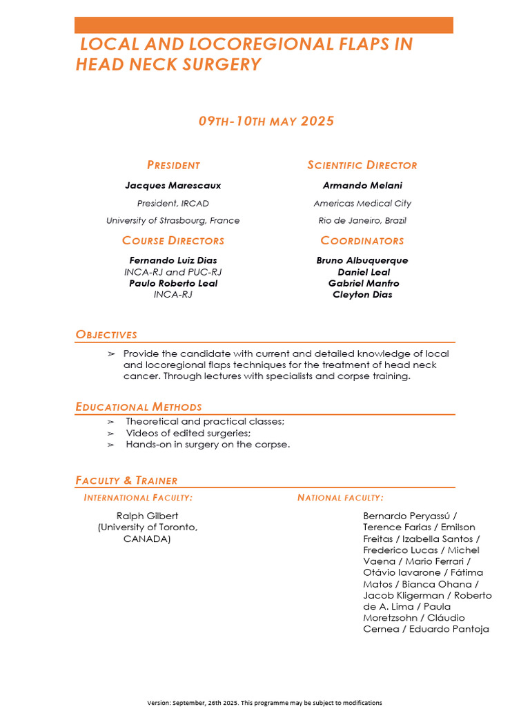 Head Neck Flaps Ircad - RJ - English - May 2025 | PDF | Plastic Surgery ...