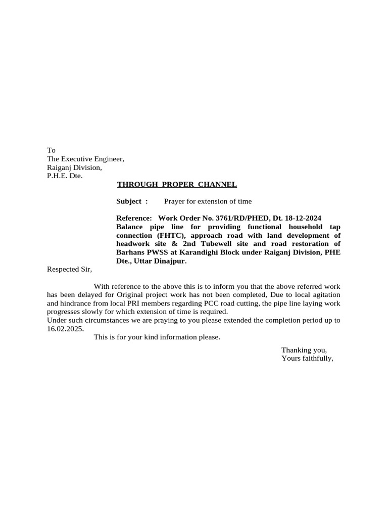 Request for Time Extension on PHE Projects | PDF | Prayer