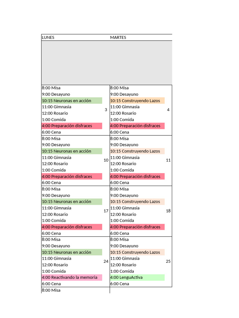 Calendario Marzo 2025 RLM | PDF | Cena | Comida