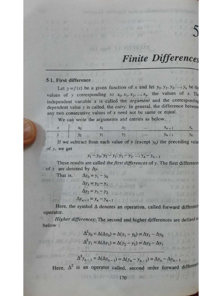 Finite Differences and Interpolation | PDF