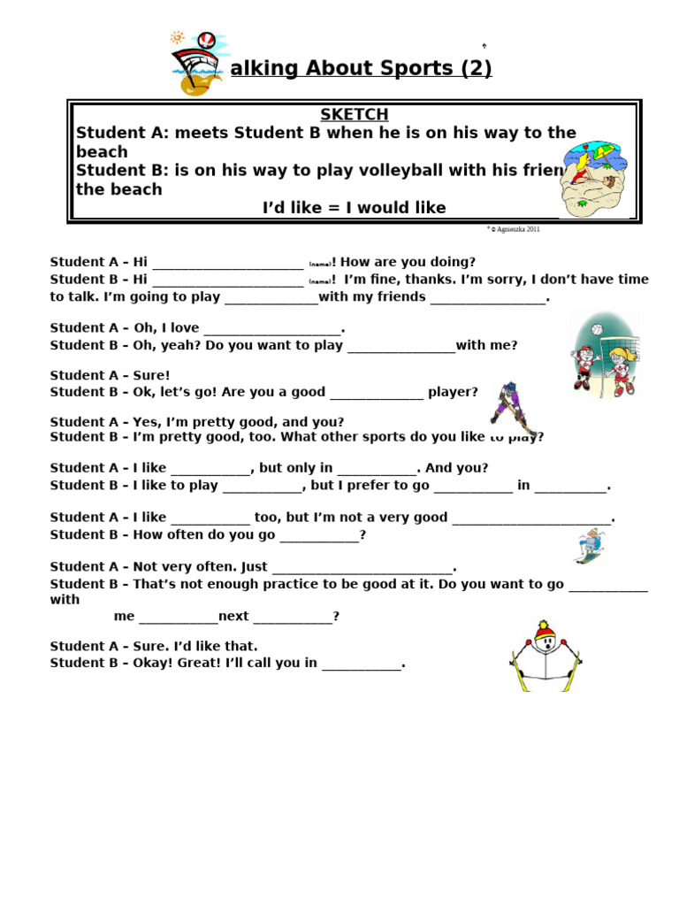 Sports Conversation Practice Script | PDF