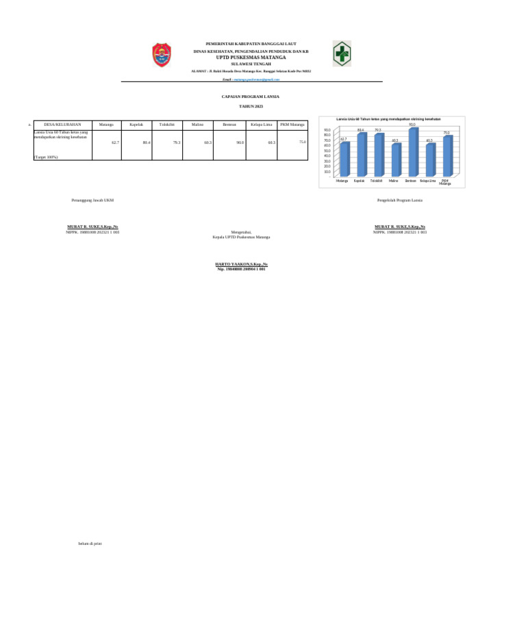000 FORMAT Capaian LANSIA JANUARI Analisa Situasi 2023 | PDF