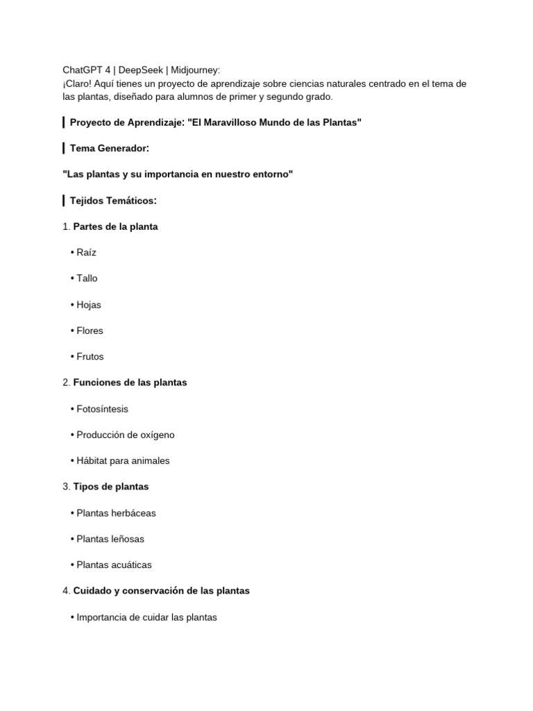 ChatGPT 4 - DeepSeek - Midjourney | PDF | Aprendizaje | Plantas