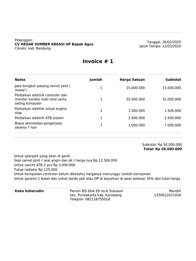 Invoice 1 | PDF