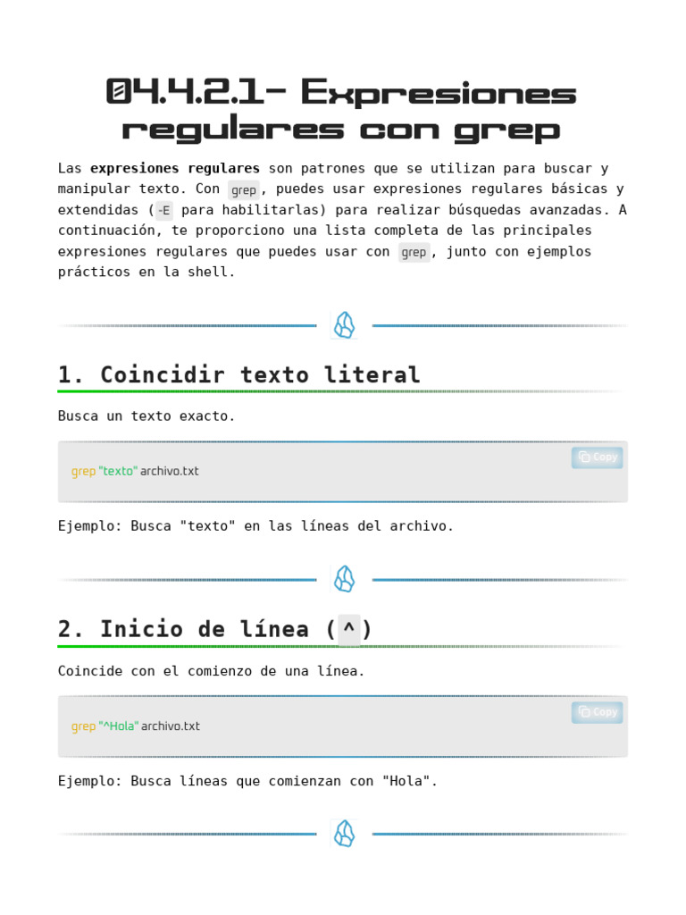 04.4.2.1 - Expresiones Regulares Con Grep | PDF | Expresión regular