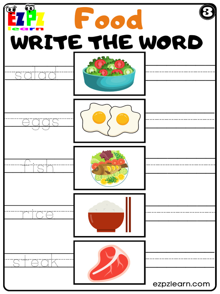 3 Food Write The Word | PDF