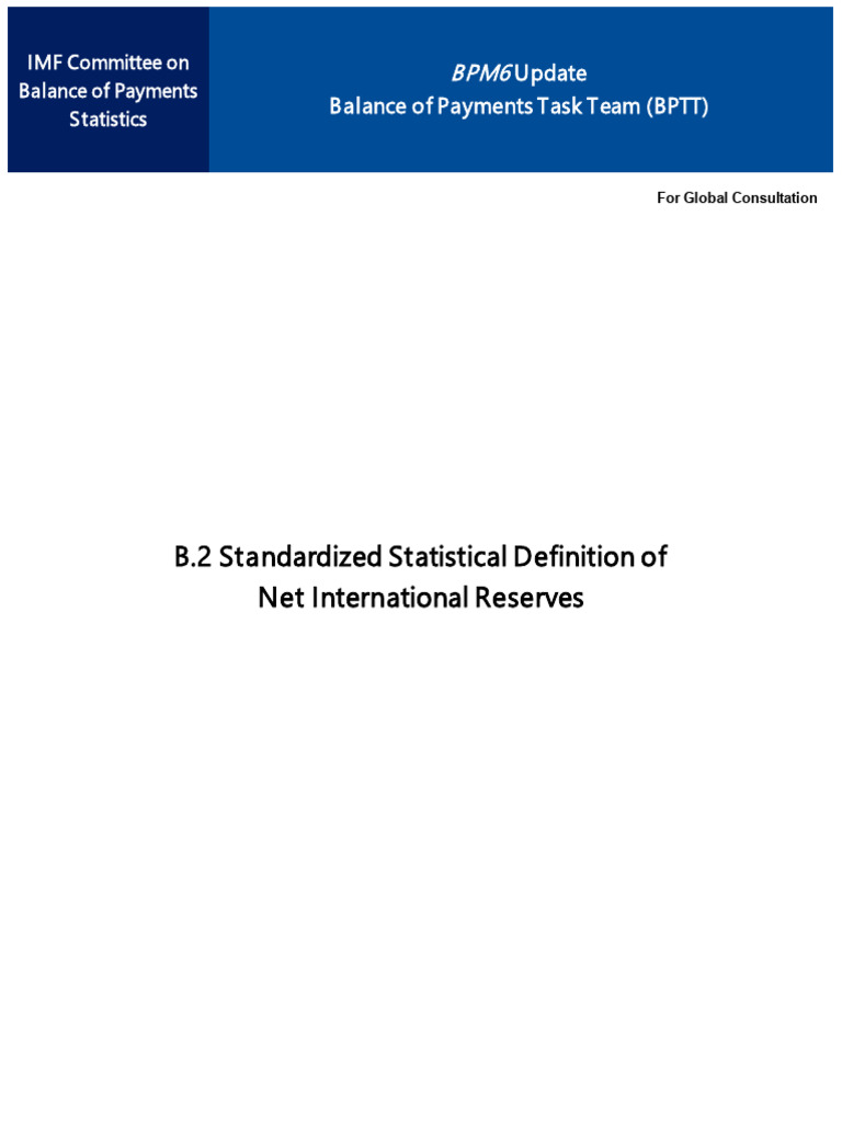 Standardizing Net International Reserves | PDF | Special Drawing Rights ...