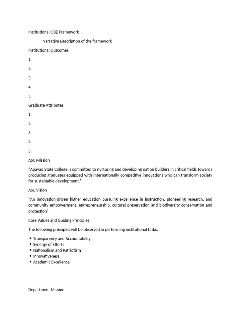TED-Institutional OBE Framework | PDF | Educational Technology | Learning