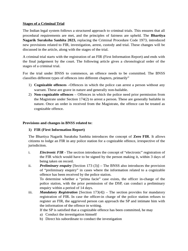 Stages of A Criminal Trial | PDF | Bail | Plea