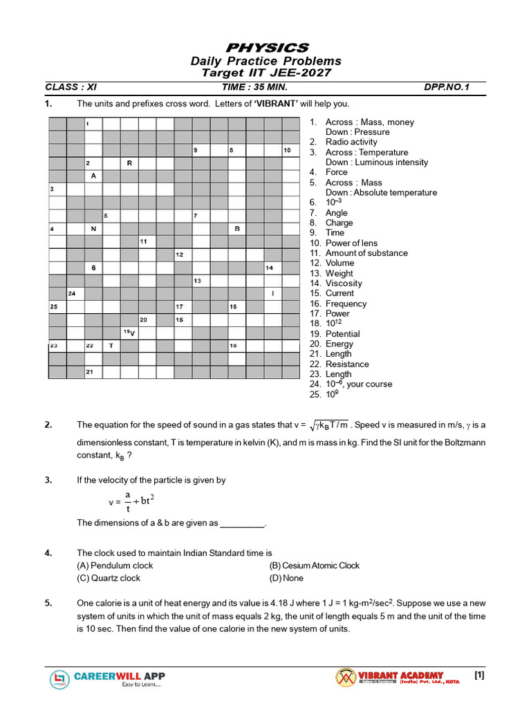 1-DPP Without Answer (1-3) - Send | PDF | Temperature | Mass