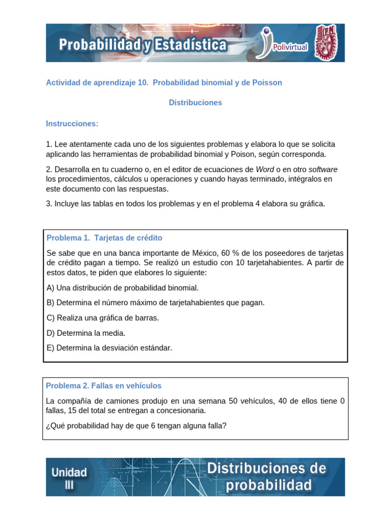 Probest U3 t2 Act10 Distribuciones | PDF