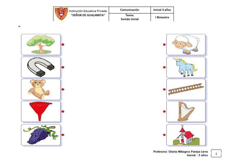 Sonidos Iniciales para Niños de 3 Años | PDF