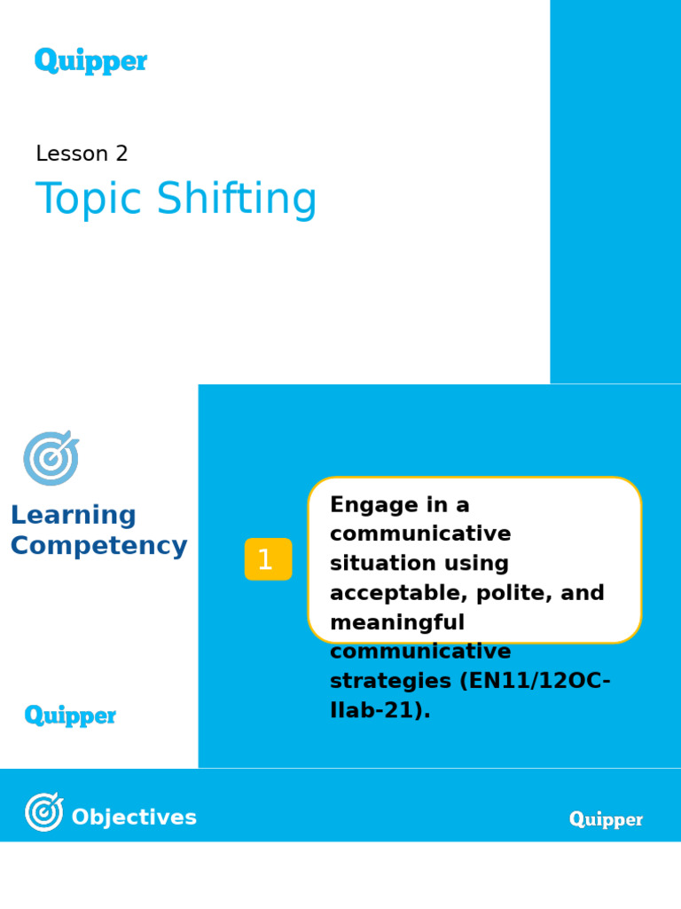 OC 11 - 12 - Unit 8 - Lesson 2 - Topic Shifting | PDF | Communication ...