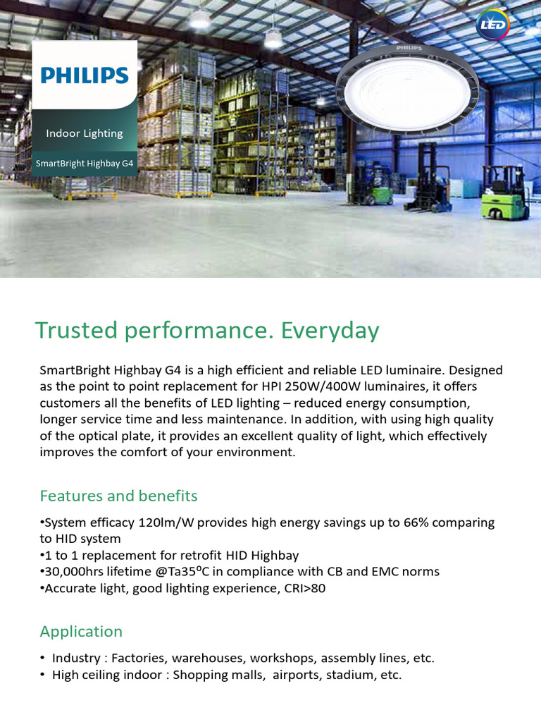 SmartBright Highbay G4 Datasheet - GM | PDF | Lighting | Interior Design