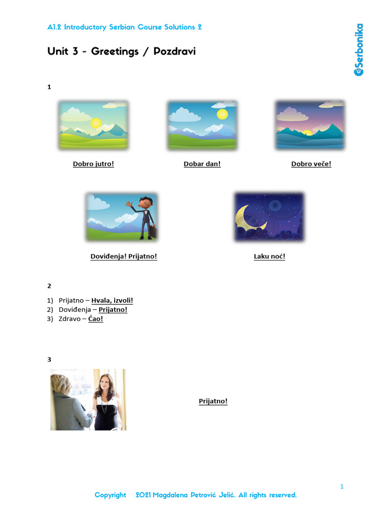 serbonika - a1 unit 05 resenja | PDF